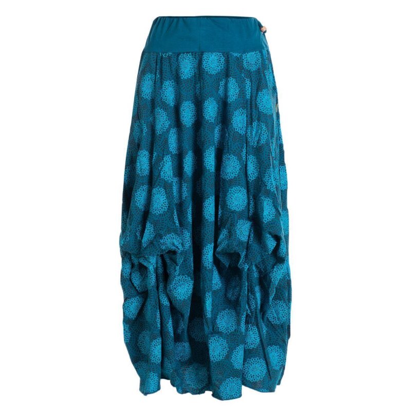 Vishes - langer Damen Ballon-Rock Pump-Rock Baumwolle Blüten-Muster - V